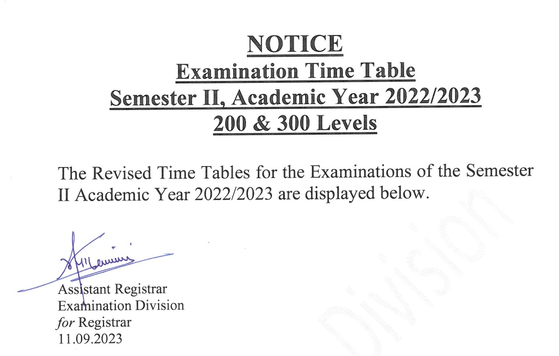 Student Notices | Uva Wellassa University