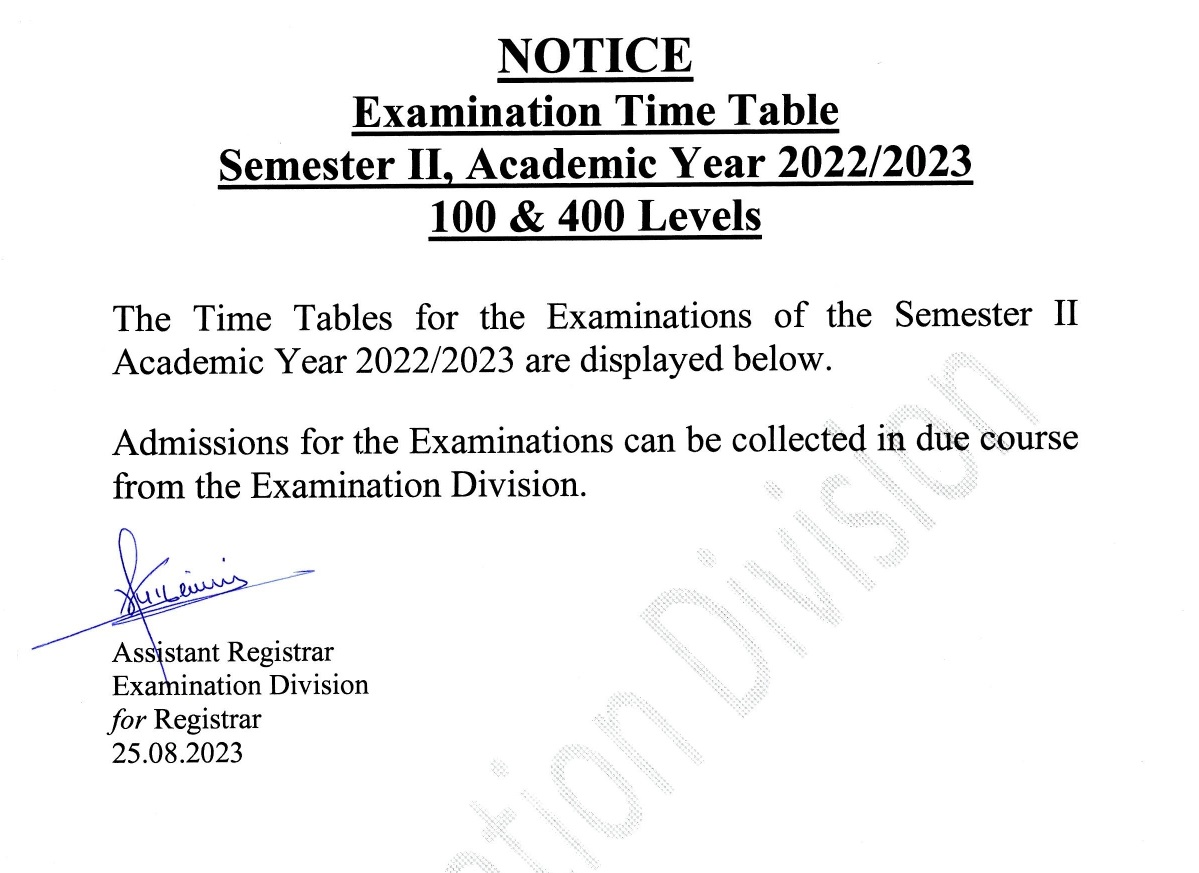 Student Notices | Uva Wellassa University