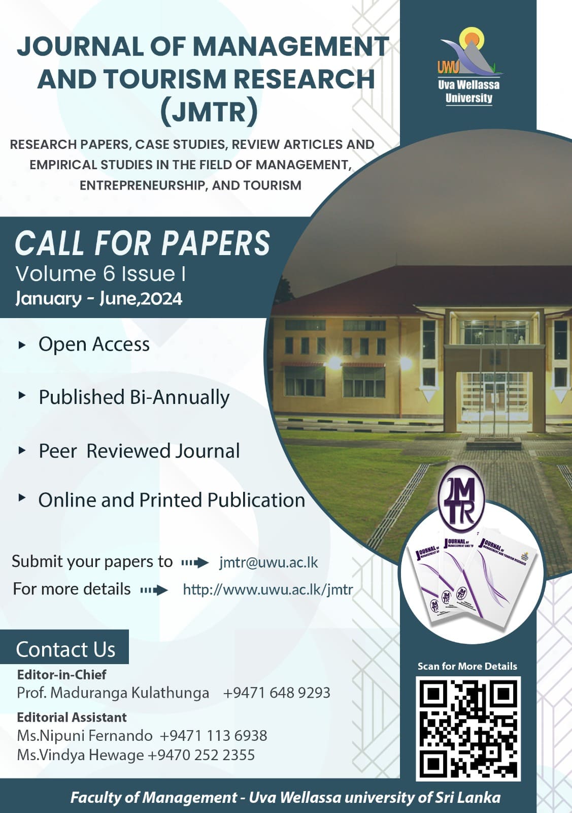 Journal of Management and Tourism Research | Uva Wellassa University