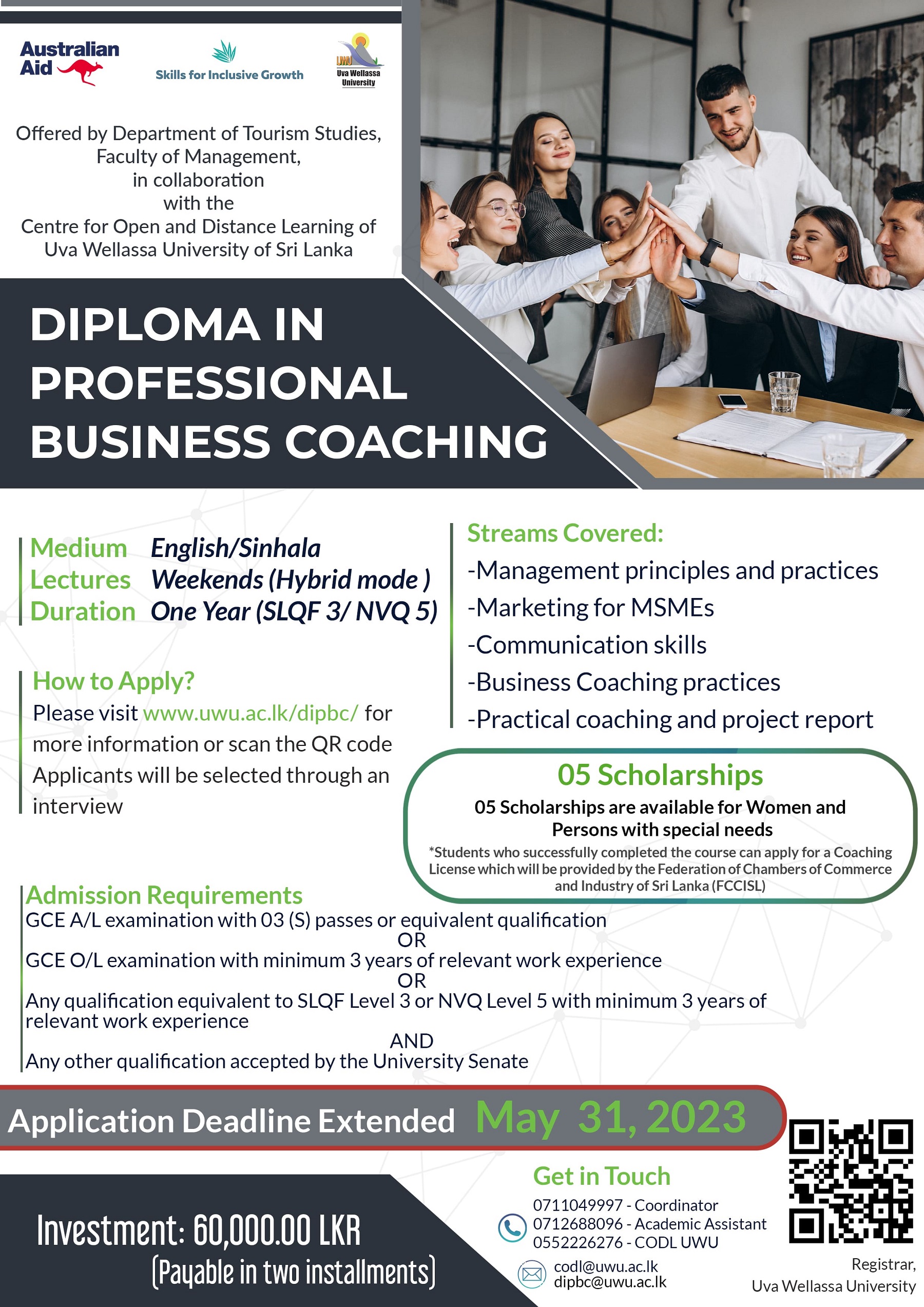 Diploma in Professional Business Coaching | Uva Wellassa University