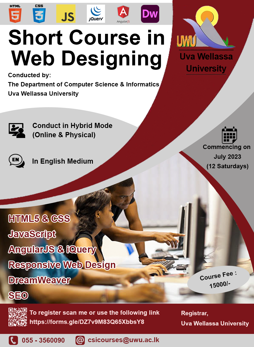 Short Course In Web Designing Uva Wellassa University
